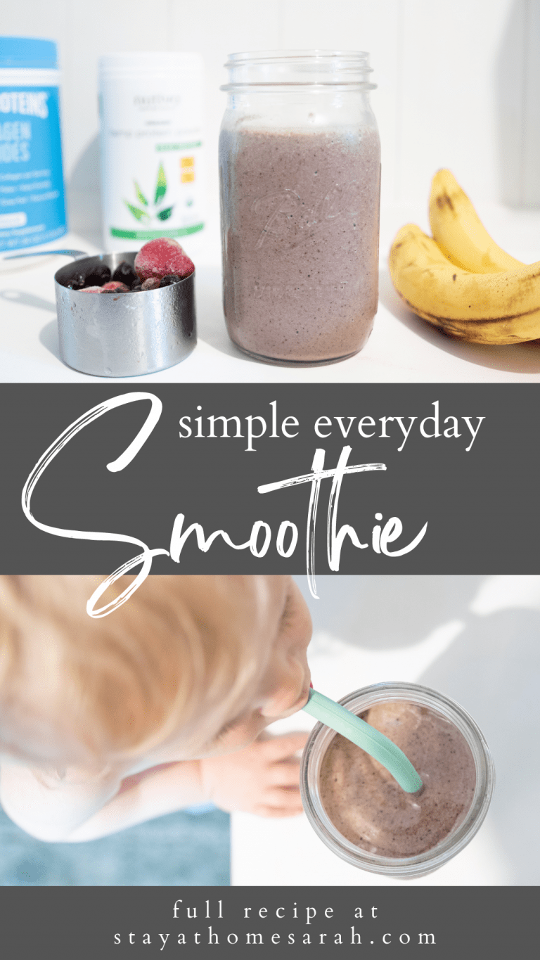 Simple Everyday Smoothie, Nutrient Dense and Filling - Stay at Home Sarah