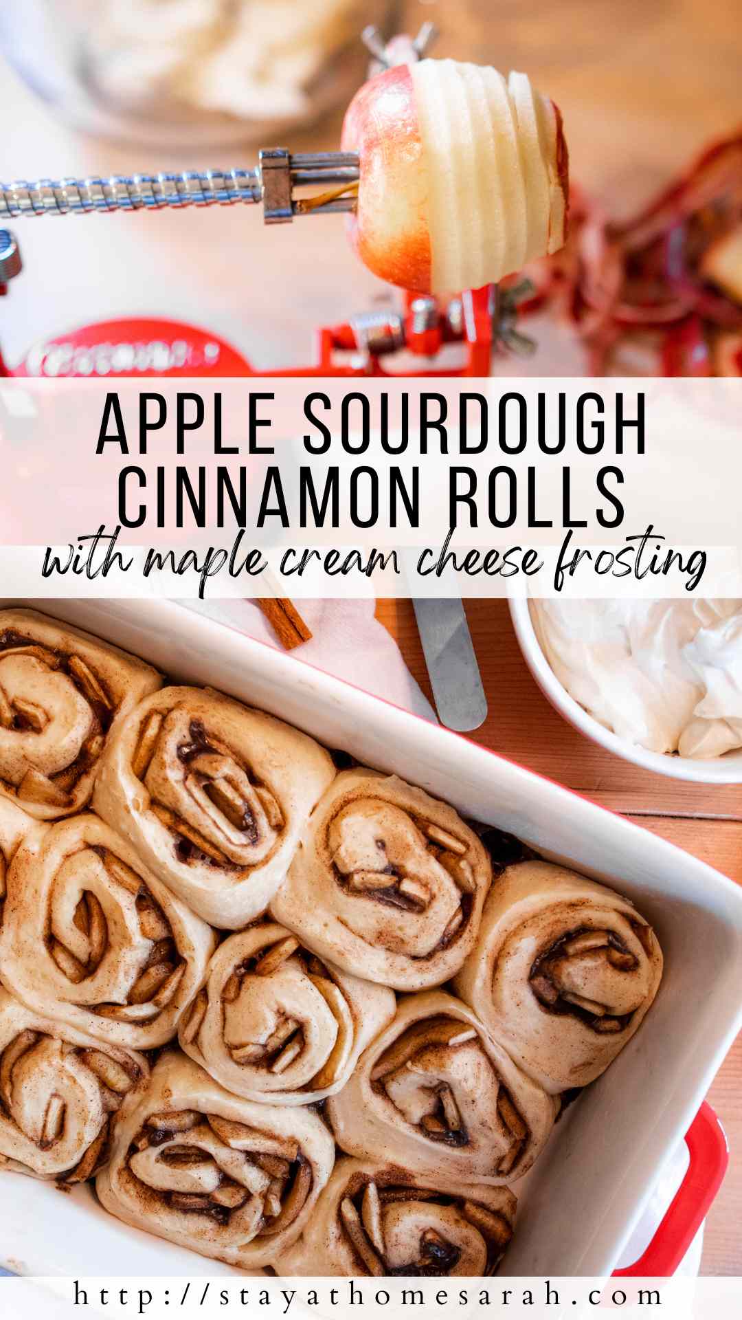 Apple Pie Sourdough Cinnamon Rolls with Maple Cream Cheese Frosting ...