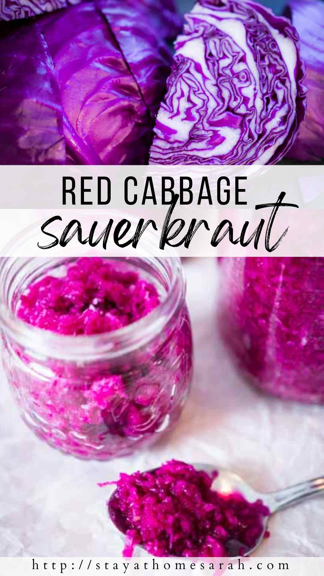 Fermented Red Cabbage Sauerkraut Recipe - Stay at Home Sarah