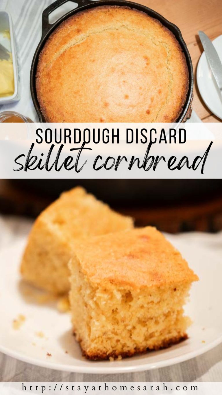 Easy Sourdough Skillet Cornbread Recipe - Stay at Home Sarah