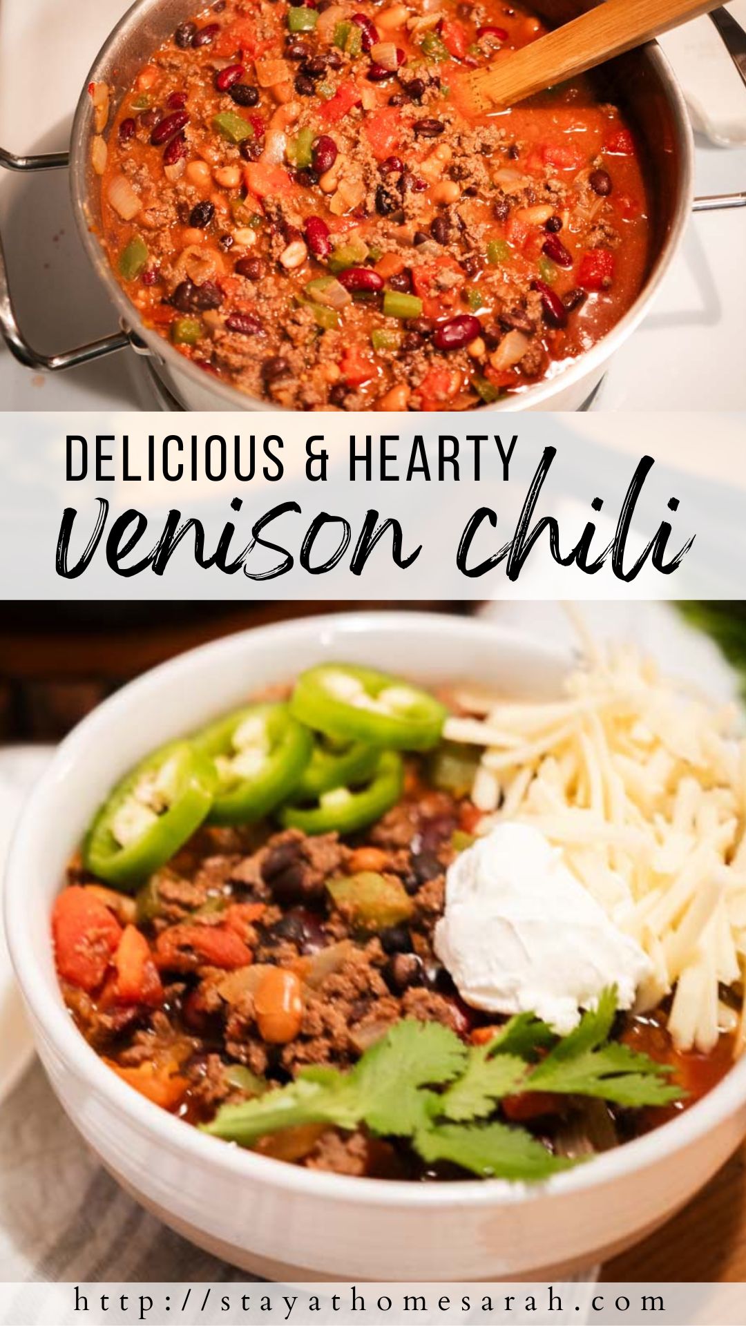 Hearty Venison Chili Recipe - Stay at Home Sarah